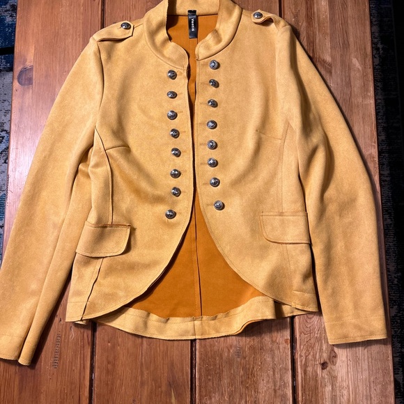 Venti6 | Jackets & Coats | Venti6 Mustard Military Style Faux Suede ...